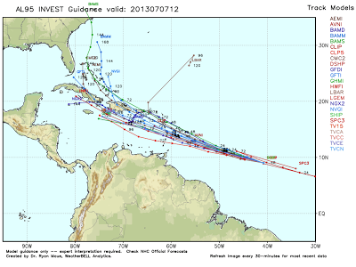The Weather Centre: Invest 95 Encountering Obstacles; Threat to US ...