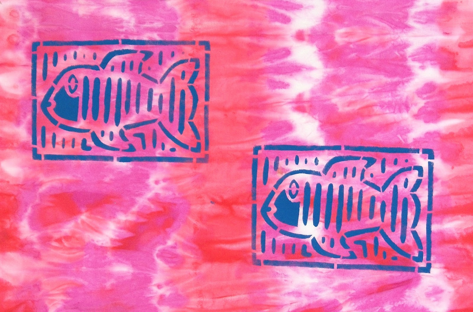 Julie B Booth: More Fish Stories: Doubled Freezer Paper Stencil