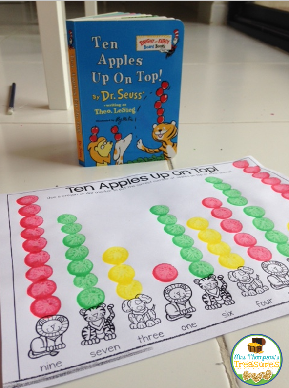 Mrs. Thompson's Treasures : Ten Apples Up On Top: Number Words Activity