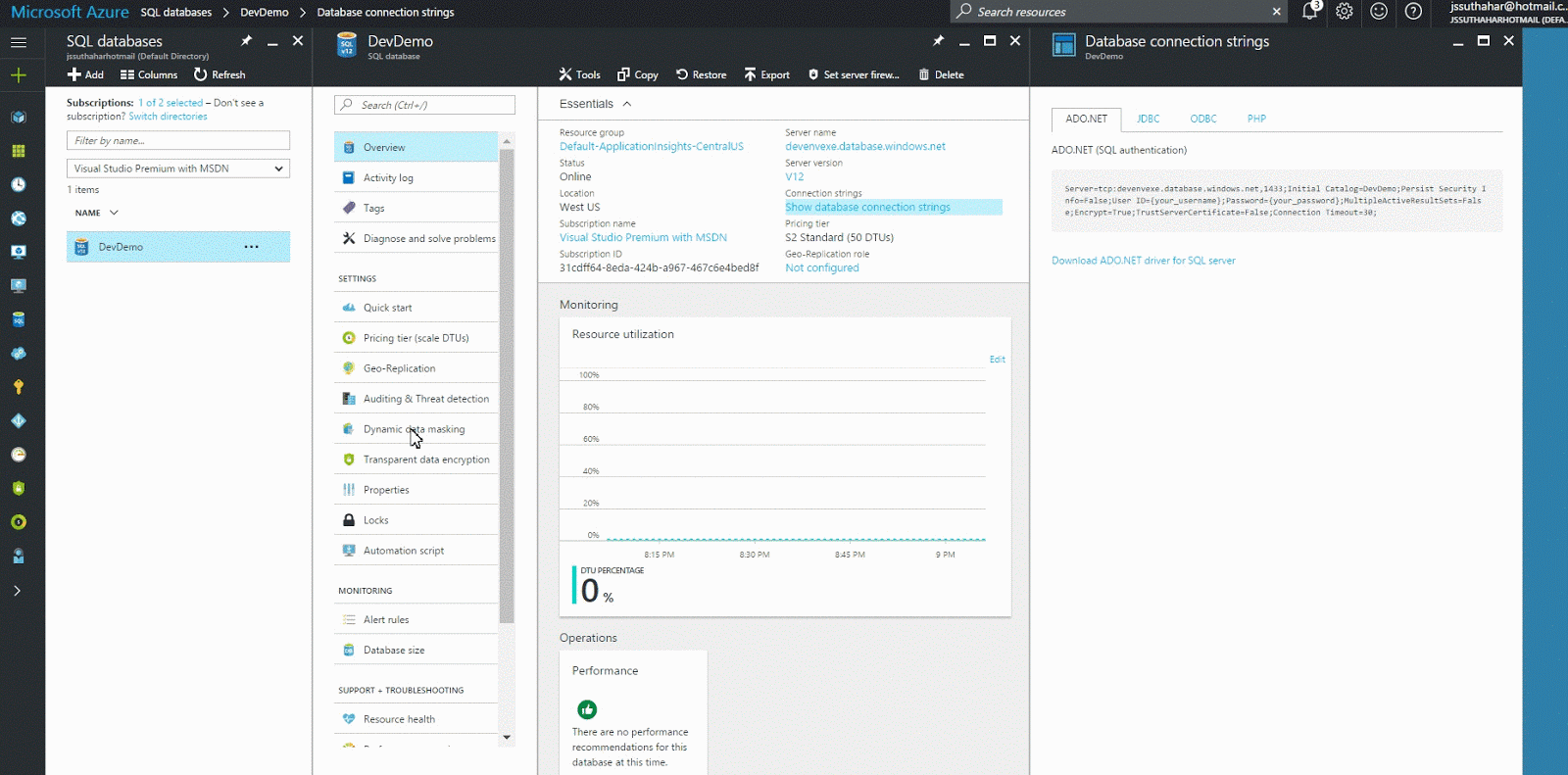 DevEnvExe.Com/Storage: Create Azure SQL Databases and Connect to the ...
