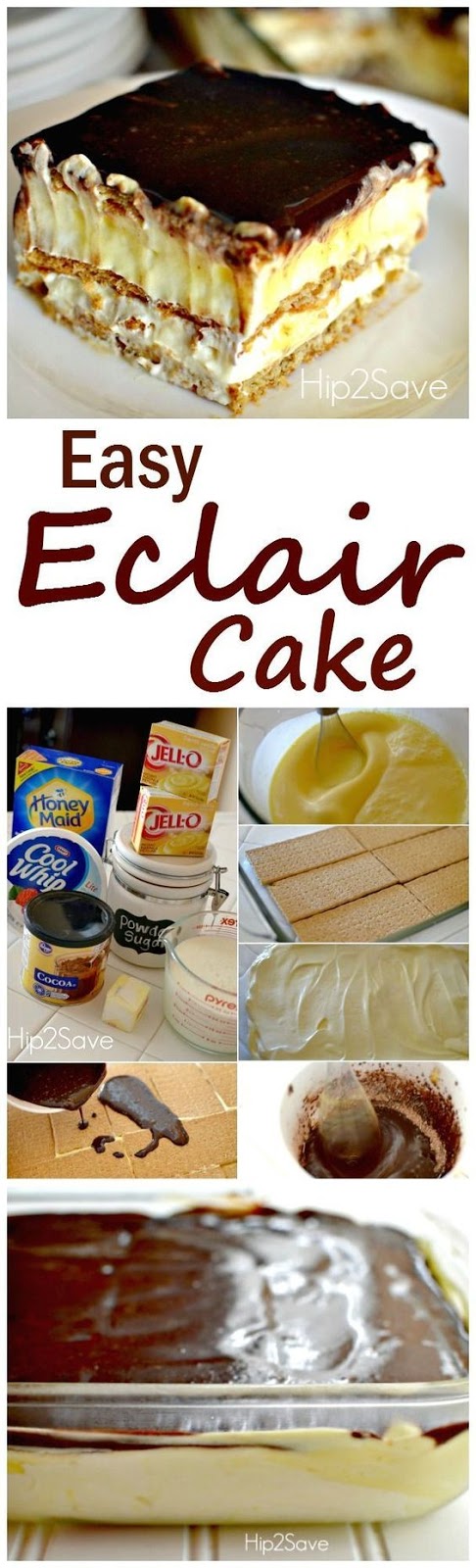 Easy Graham Cracker Eclair Cake Recipe | EASY FOODIE HEALTHY