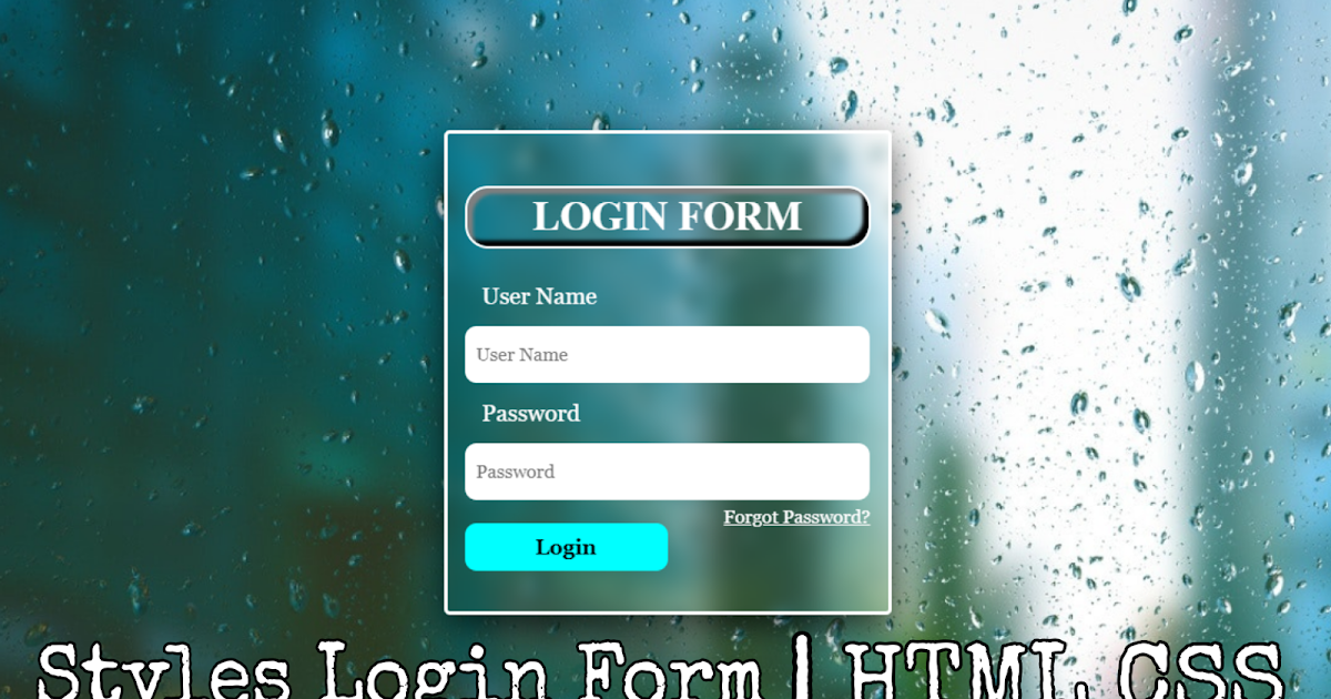How to Create Login Form in HTML and CSS : Source Code