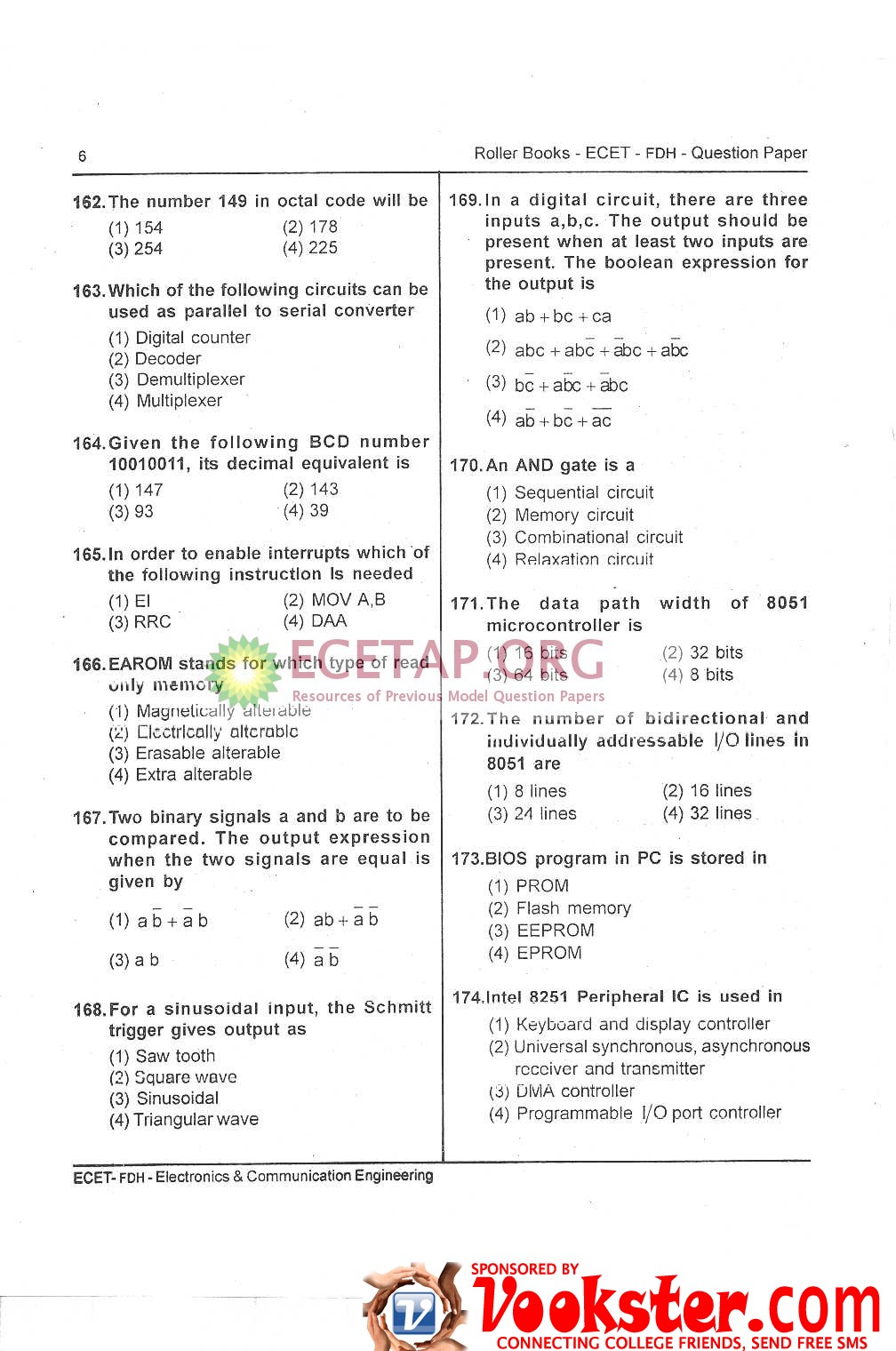 ECETAP - 2016, Previous, Model Papers, Question Papers EEE,ECE,SCE ...