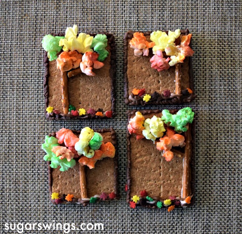 Sugar Swings! Serve Some: Autumn Tree Graham Cracker Treats
