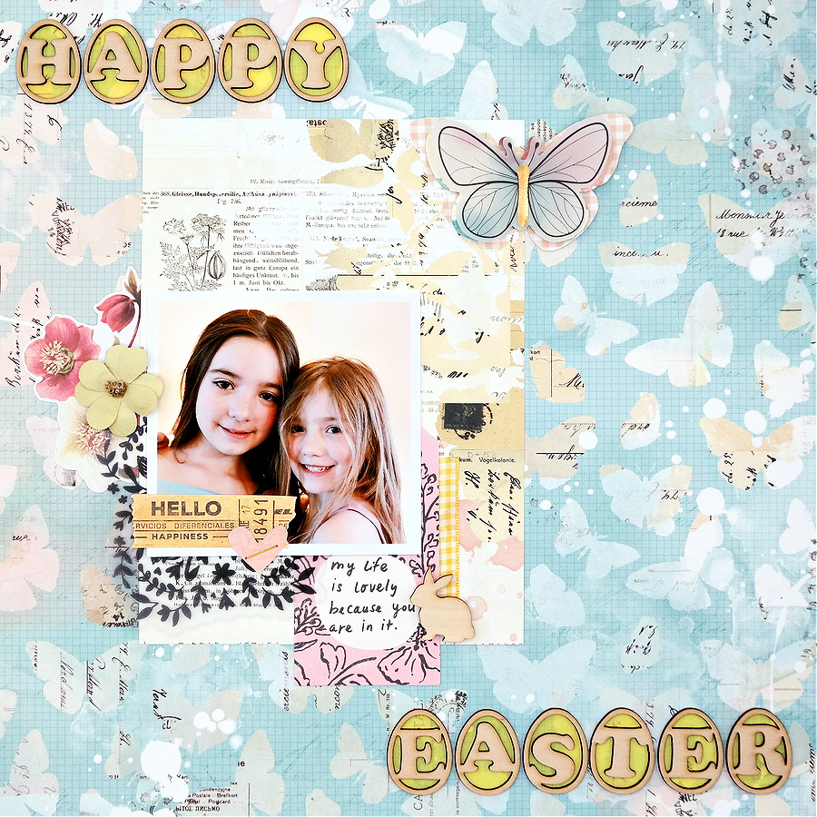 Happy Easter Scrapbook Layout - Creative Embellishments