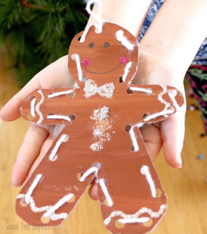 DIY Gingerbread Man Preschool Ornament | School Time Snippets