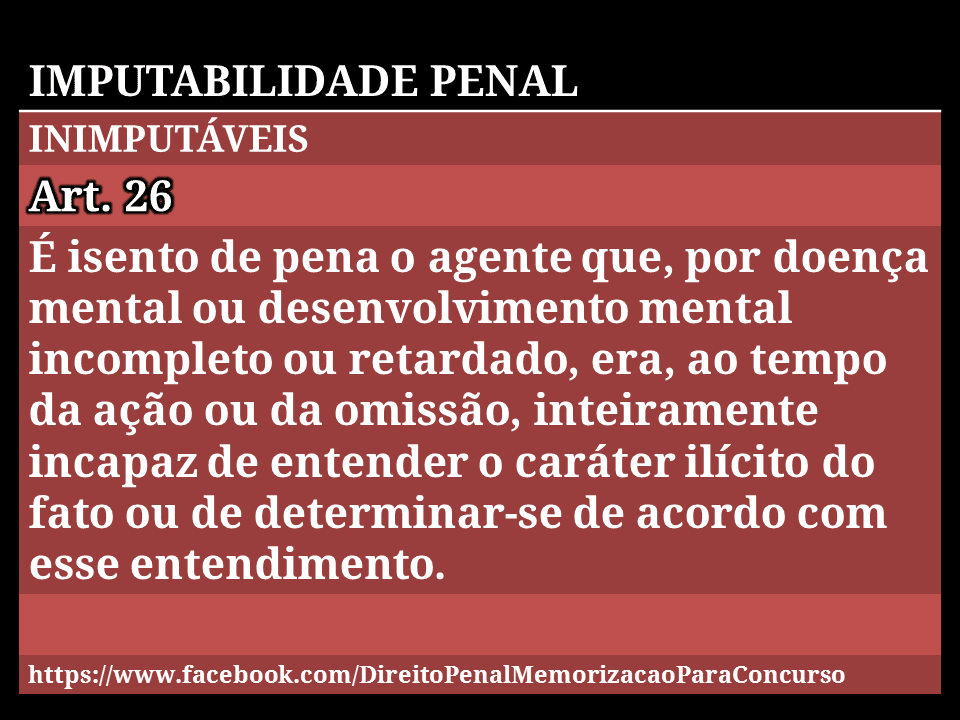 Direito Penal Memorização Para Concurso: Inimputáveis