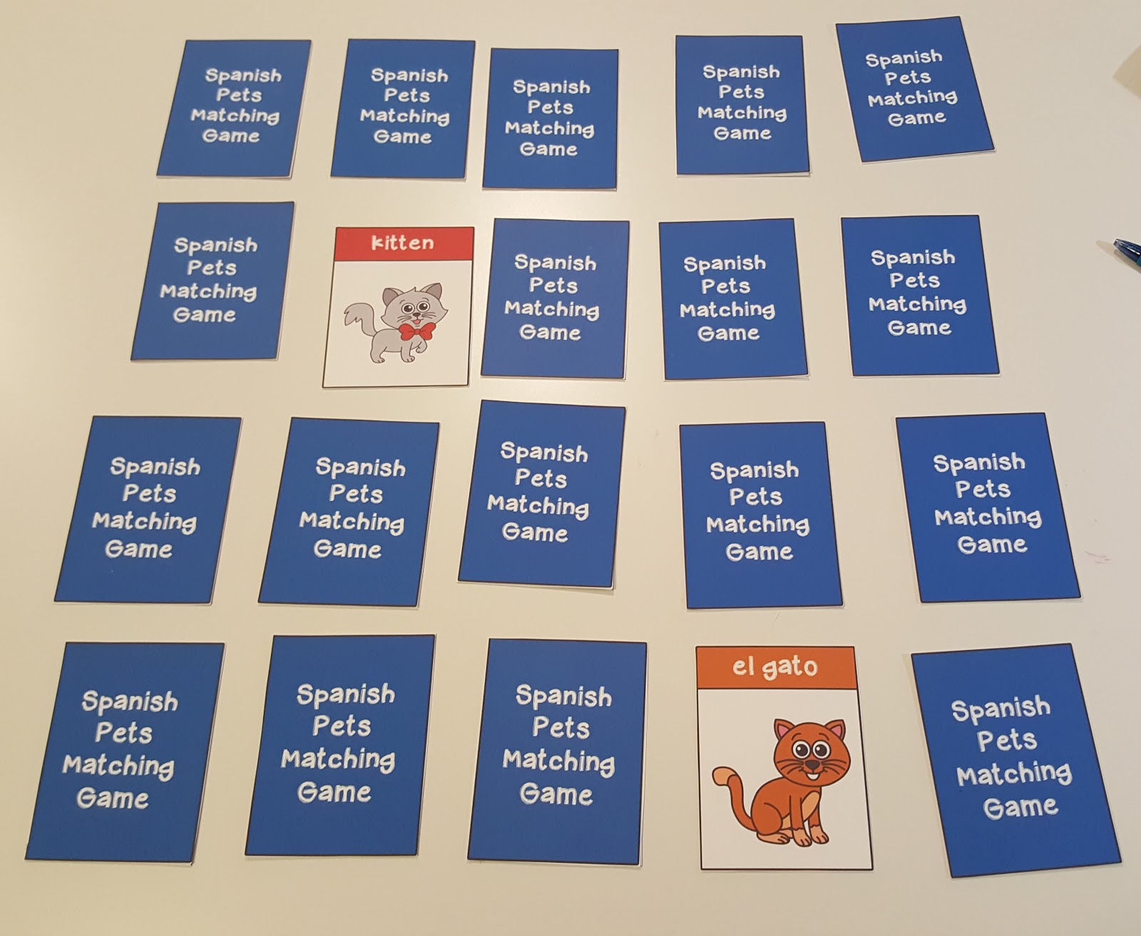 The Puzzle Den: Spanish Pets Matching Game