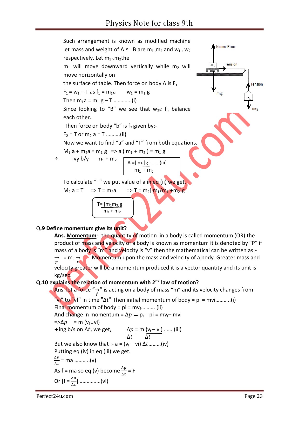 Physics Notes for Class 9th
