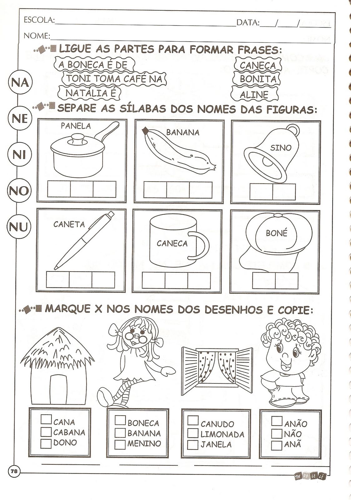 Paraíso da Alfabetização: Atividades de alfabetização com a letra N