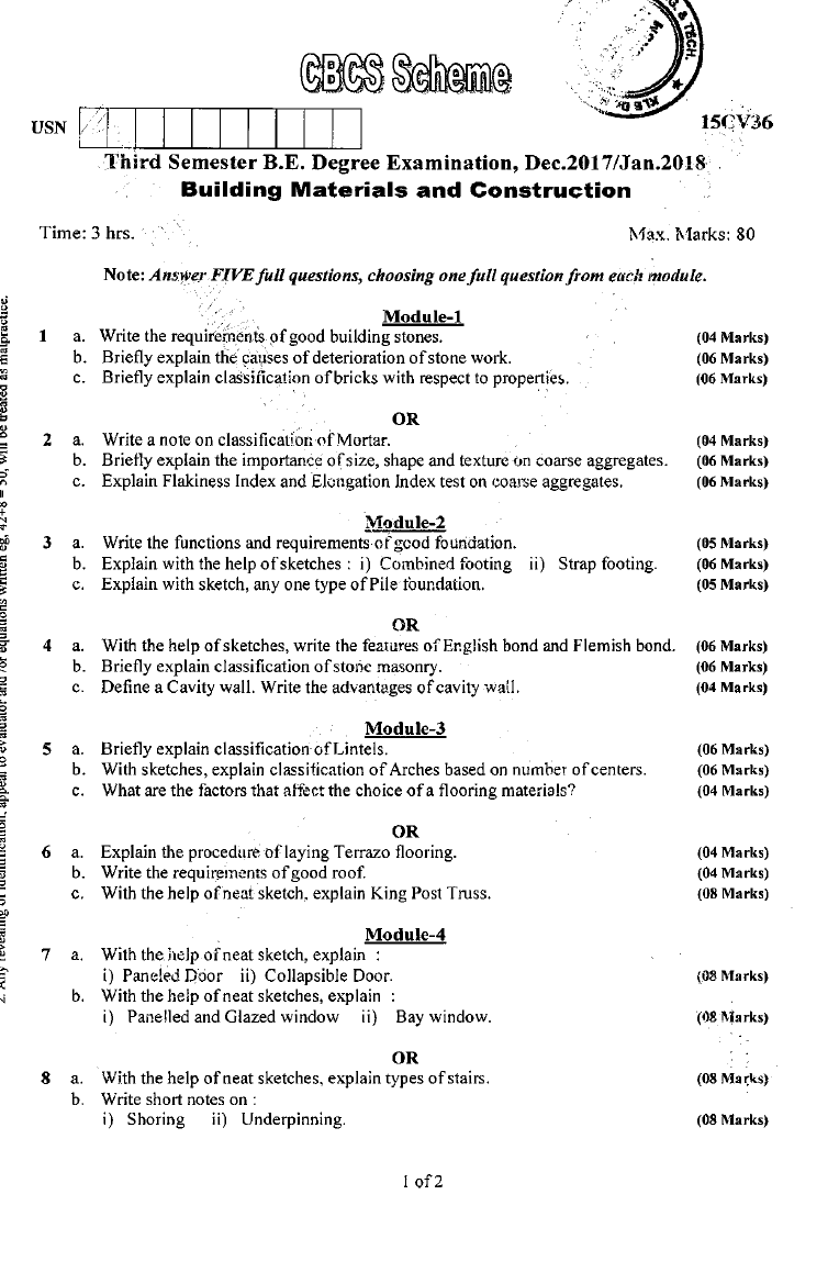 Visvesvaraya Technological University B.E. Civil Engineering (CBCS ...