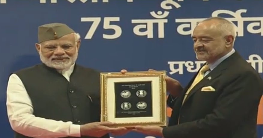 PM Modi Releases "75 Years of Tricolour" Commemorative Coin