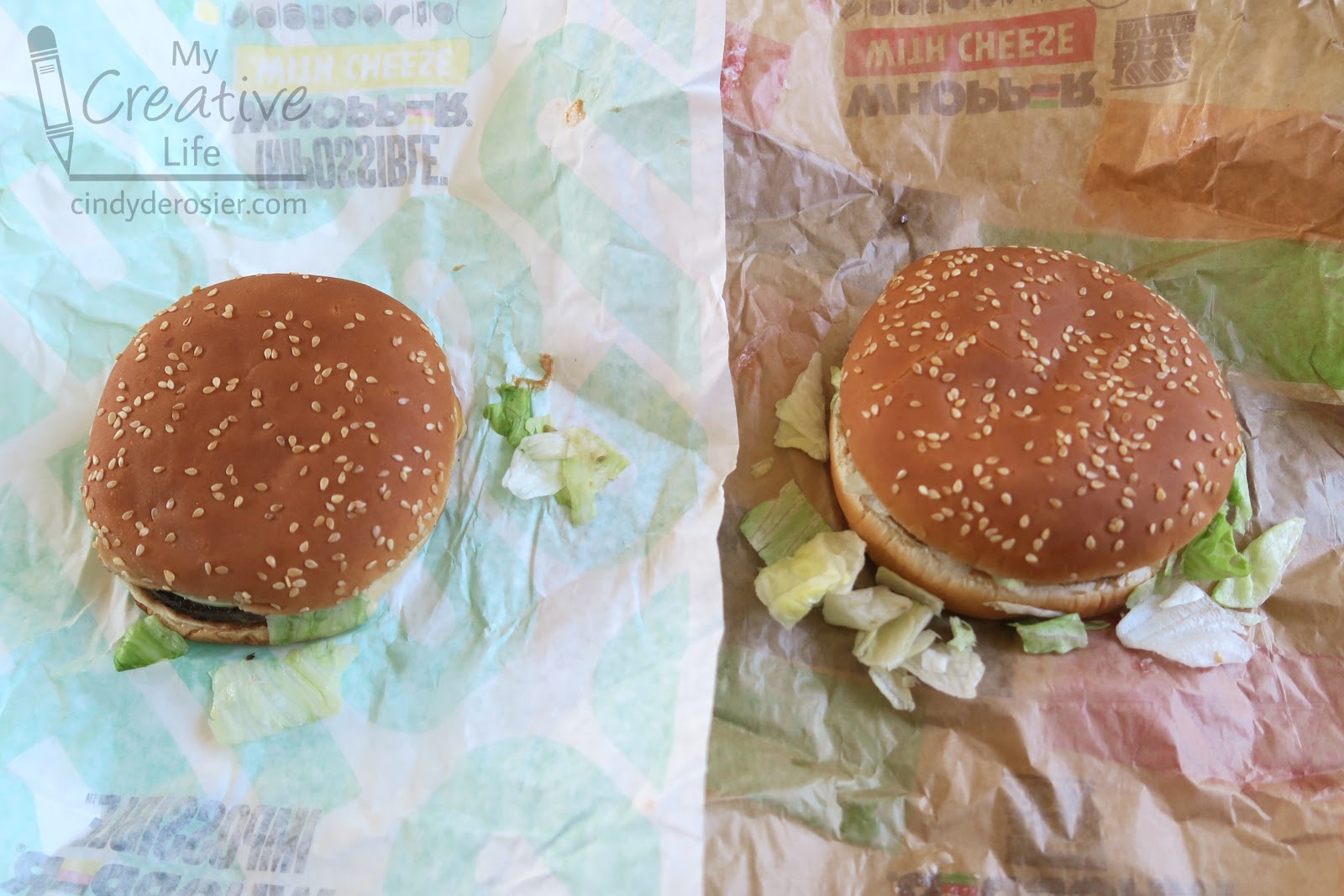 Cindy deRosier: My Creative Life: Impossible Whopper Taste Test