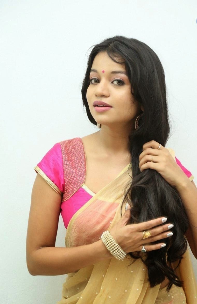 CAP: South Actress Bhavya Sri Gorgeous Stills in Sexy Half Saree