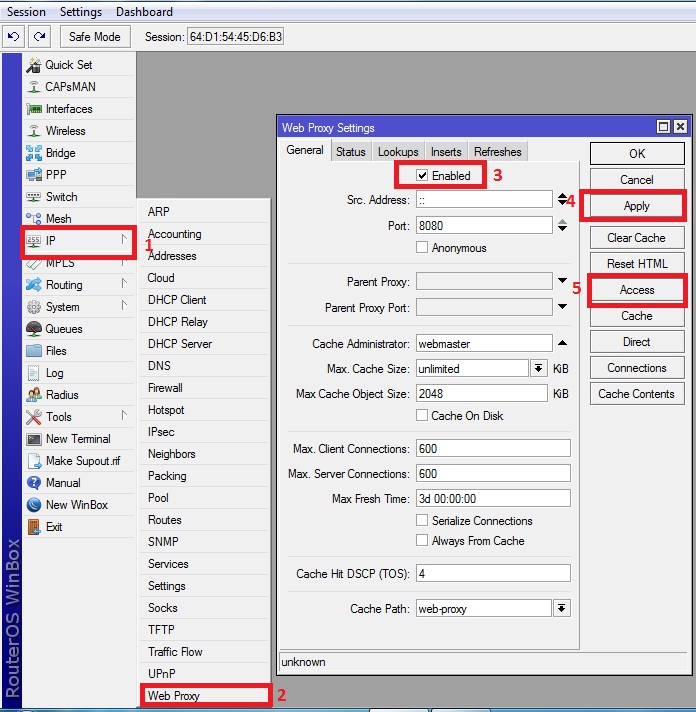 BLOG RIDWAN: Tutorial setting web proxy mikrotik
