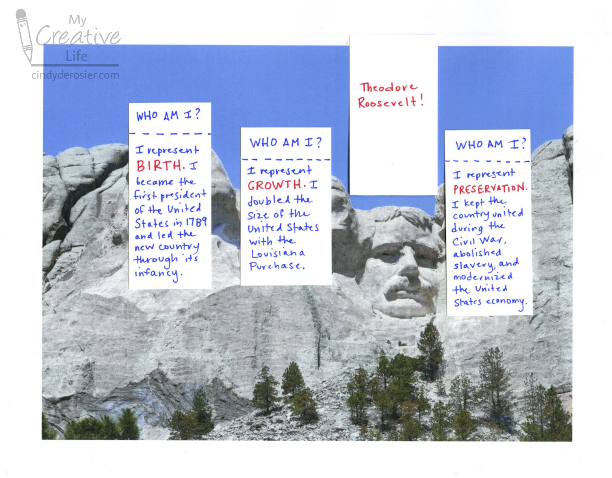 Cindy deRosier: My Creative Life: Mount Rushmore: Guess the Presidents ...