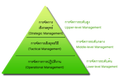 สารสนเทศเพื่อการจัดการ: บทที่9 เรื่องที่2 ระดับการจัดการ