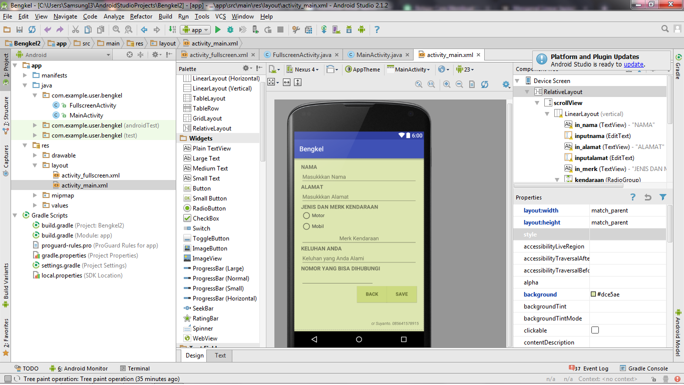 SplashScreen dan Membaca Inputan pada Aplikasi menggunakan Android Studio