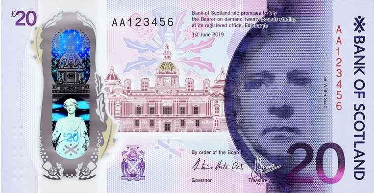 coins and more: 1142) i) 20 Pounds Polymer Banknote, Bank of Scotland ...