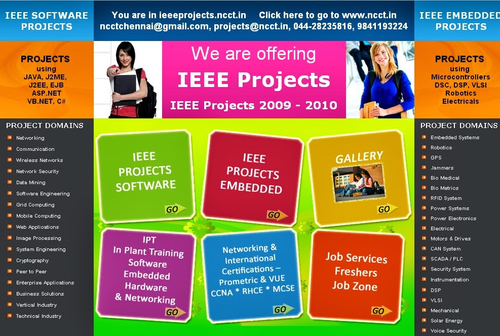 Ieee Final Year Project Topics Ncct 044 28235816 Atmel Pic Dspic Vlsi Matlab