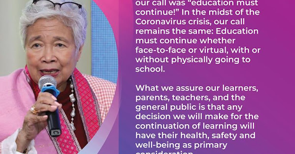 OFFICIAL STATEMENT: On the opening of classes for SY 2020-2021 ...