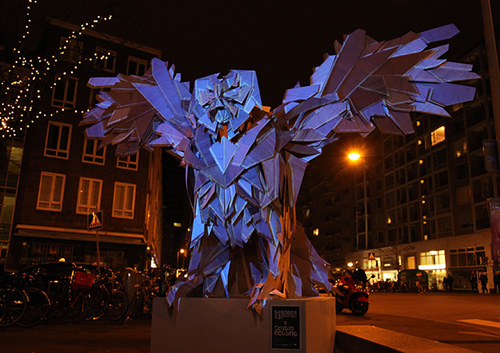 My Owl Barn: 'Welcome into the future' - Light Projections on Sculptures