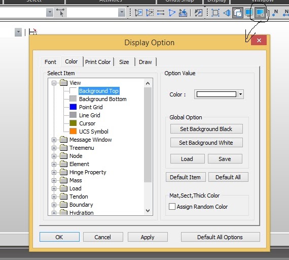 Civil Engineering: How to edit each color of element in Midas Civil?