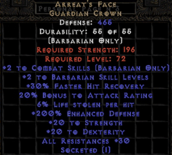 Best cRPGs: PERFECT ARREAT'S FACE, Diablo 2 Resurrected