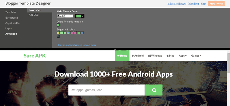 Sure APK Premium Blogger Template Free Download 2020