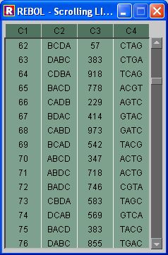 Rebol: Scrolling list example