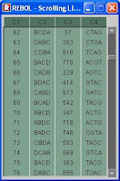 Rebol: Scrolling list example