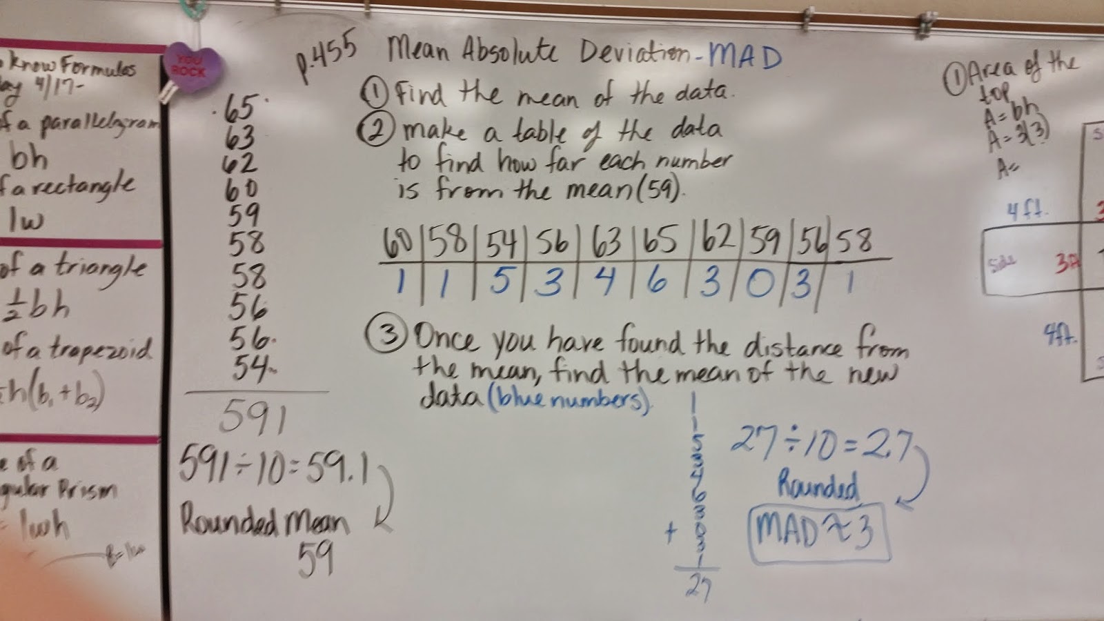 Mrs Negron 6th Grade Math Class Notes For Mean Absolute Deviation