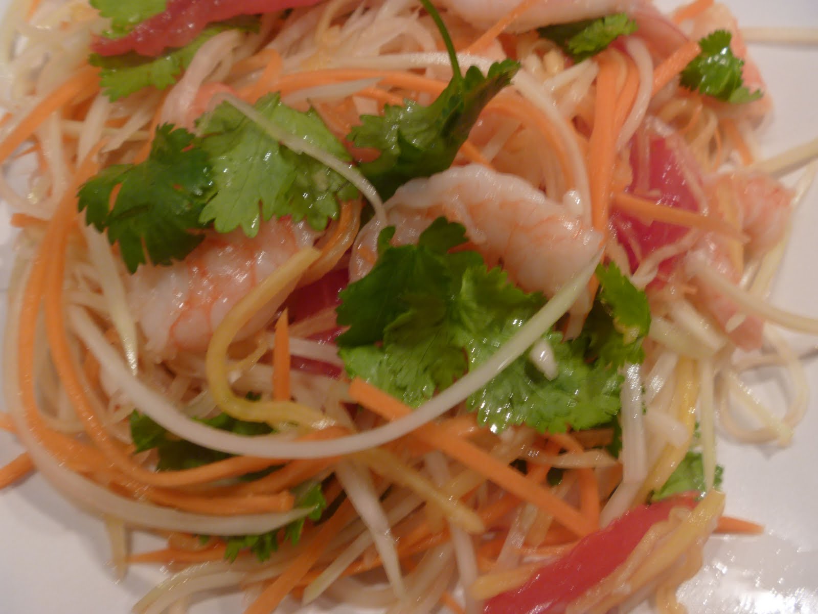 Recettes de la semaine: SALADE DE PAPAYE VERTE ET CREVETTES