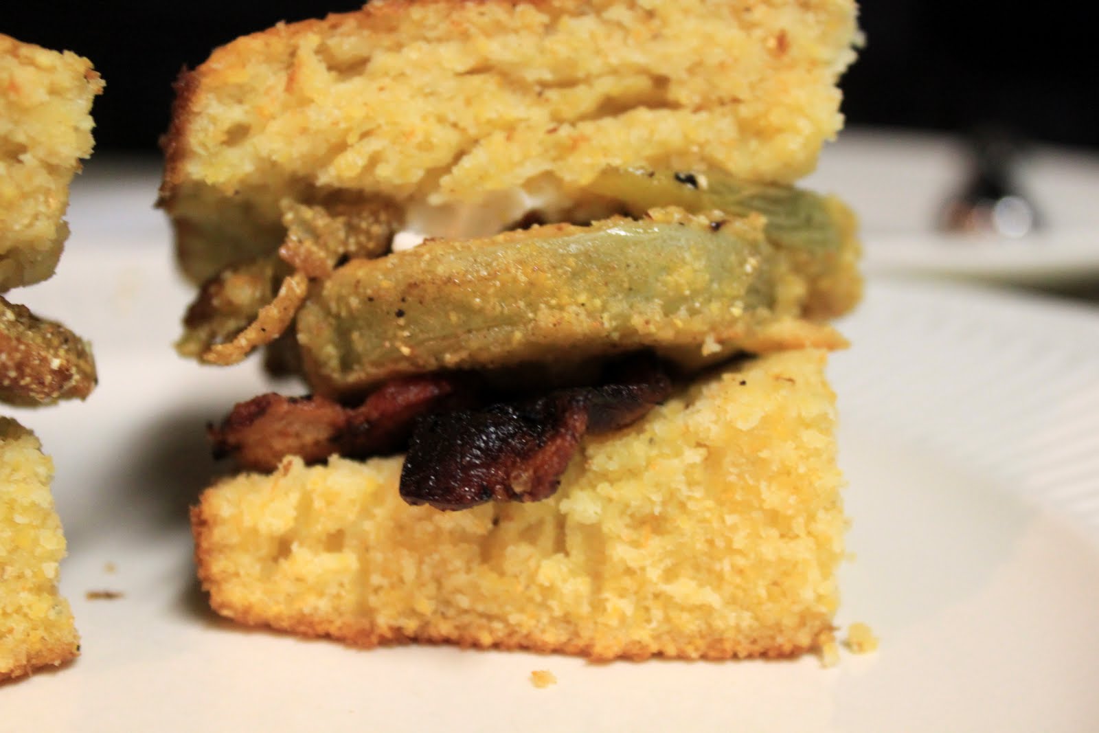 Love and Projects: Bacon Tomato Cornbread Sandwiches