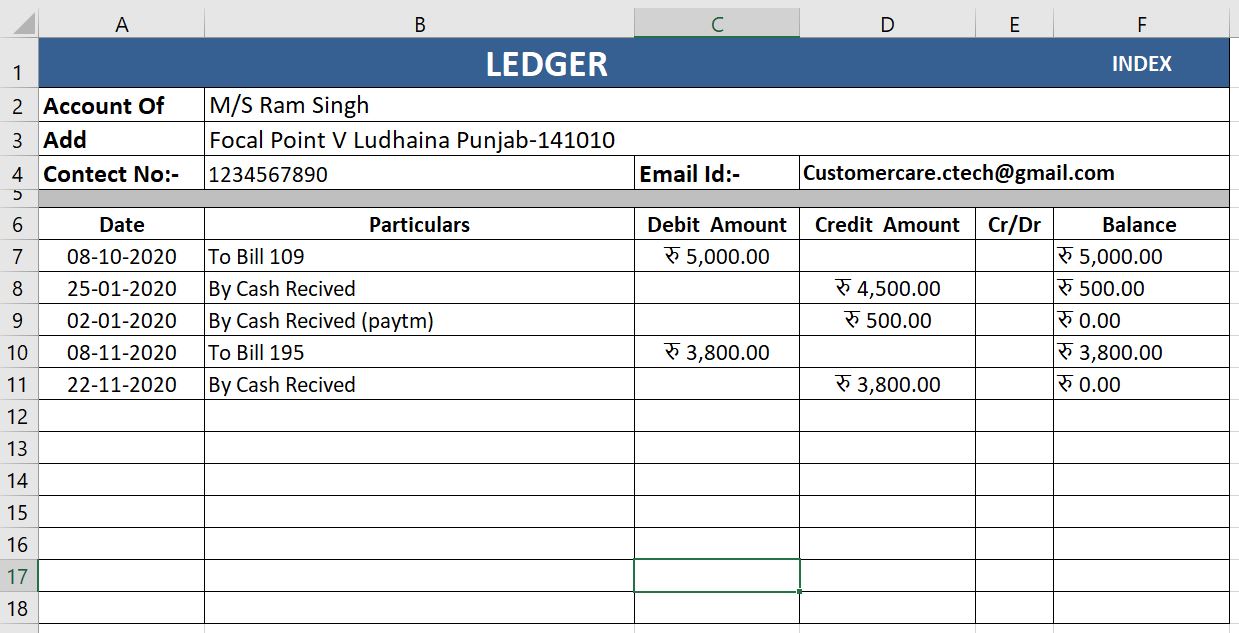How to create ledger in Microsoft excel माइक्रोसॉफ्ट एक्सेल में लेजर ...