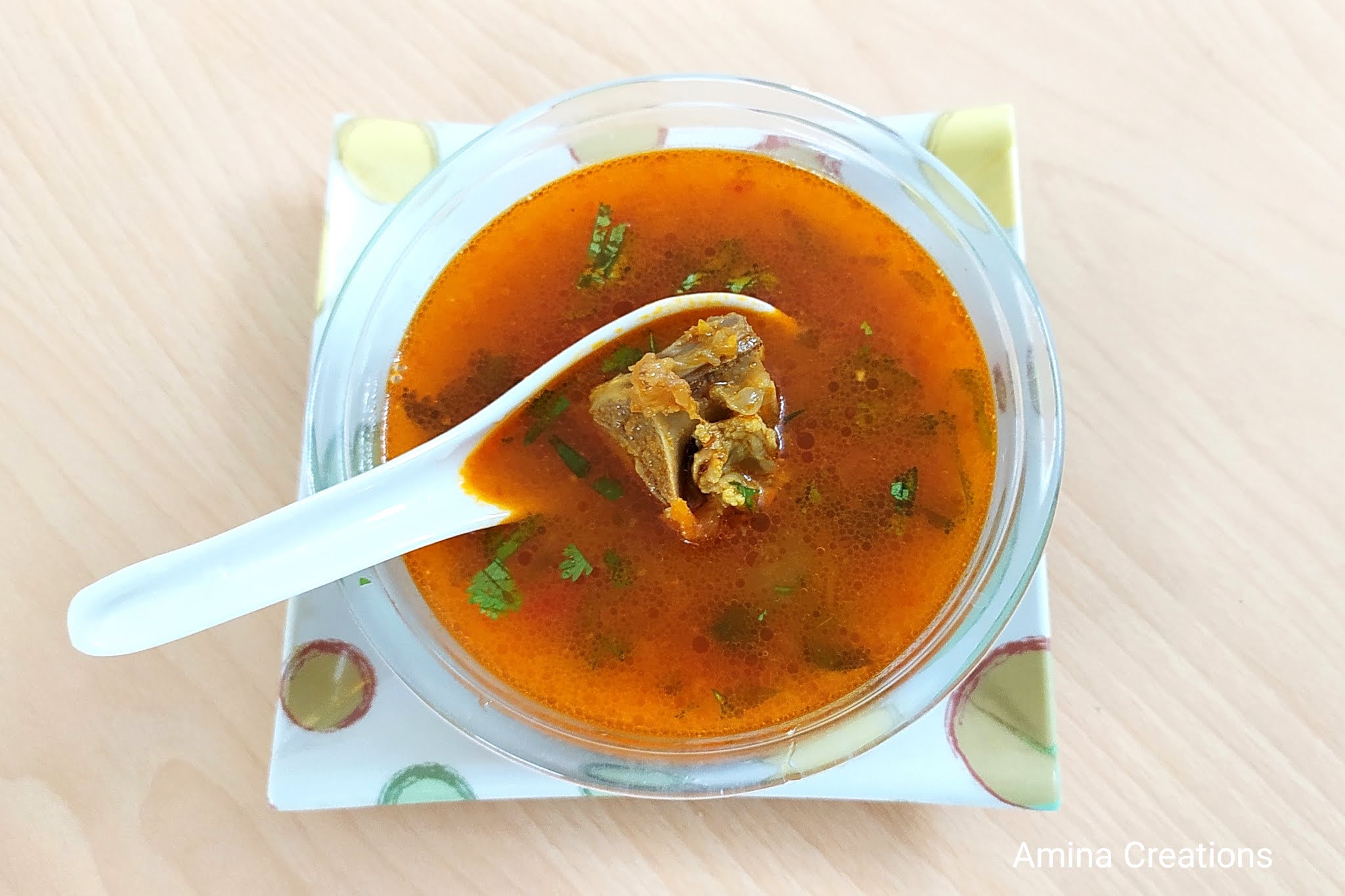 AMINA CREATIONS: SHORBA/ HEALTHY MUTTON BONE CURRY