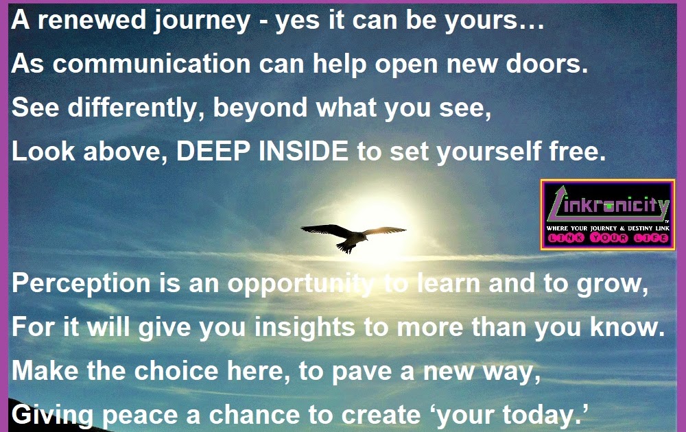 LINKRONICITY: IMPROVING YOUR COMMUNICATION LINK TO A RENEWED JOURNEY
