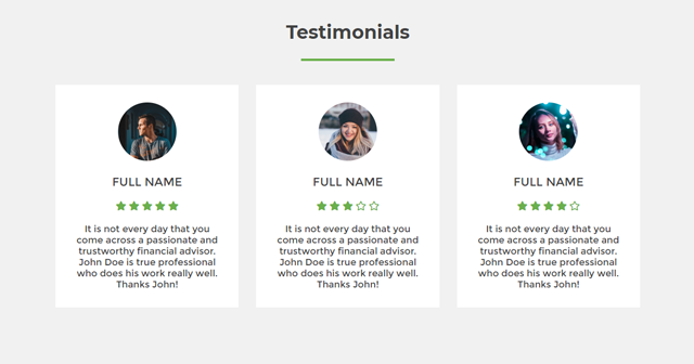 Responsive testimonials section using only HTML & CSS Responsive testimonials section using only HTML & CSS
