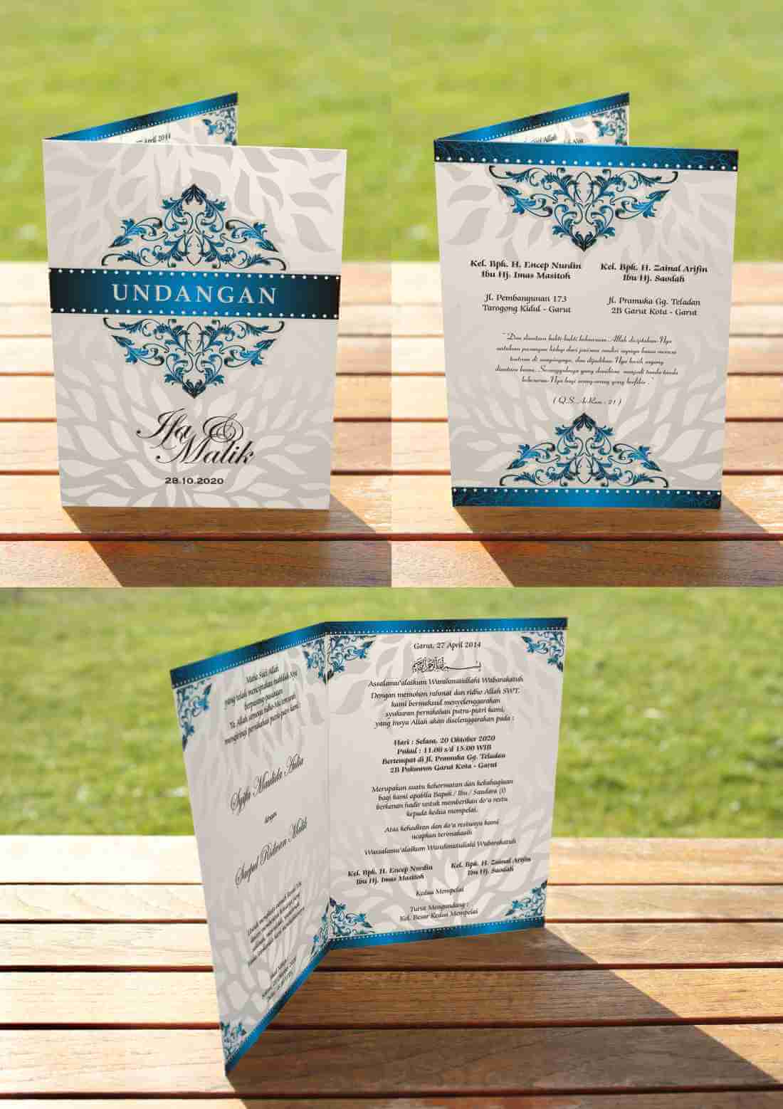 10 Contoh Undangan Pernikahan Full Color Cdr - SIAP UJIAN