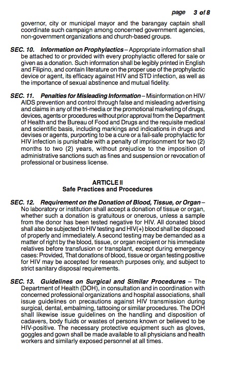 RA 8504: Philippine AIDS Prevention and Control Act of 1998 ~ Living ...