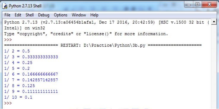 Python Programing Lab Exercise 3b