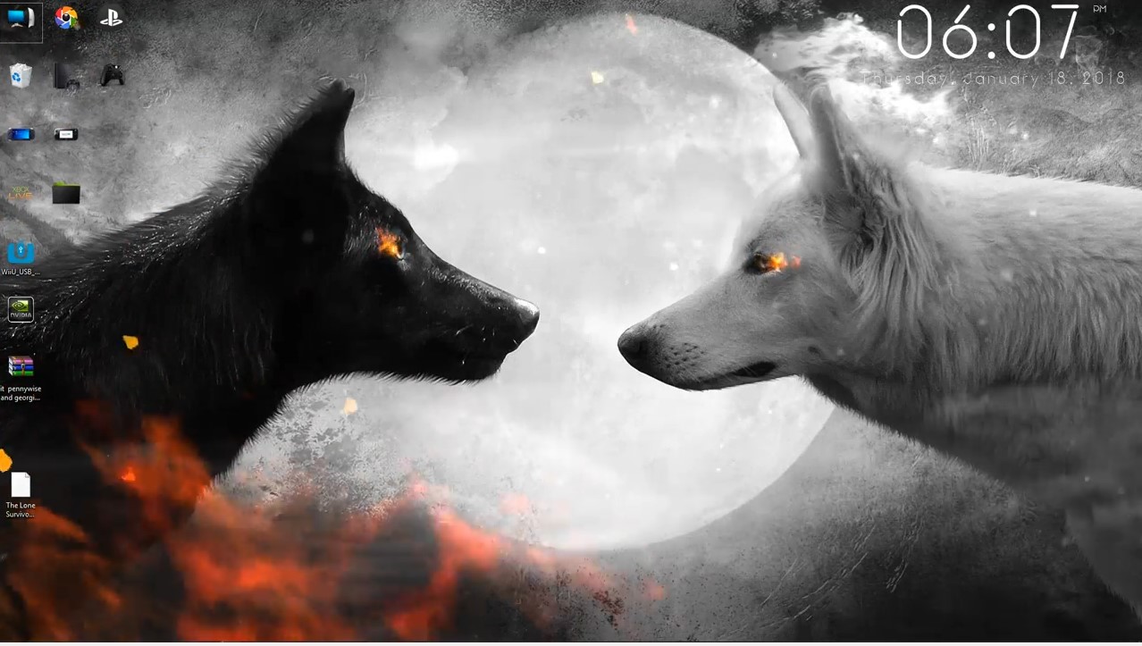 wallpaper engine Black and white wolf animated free download ...