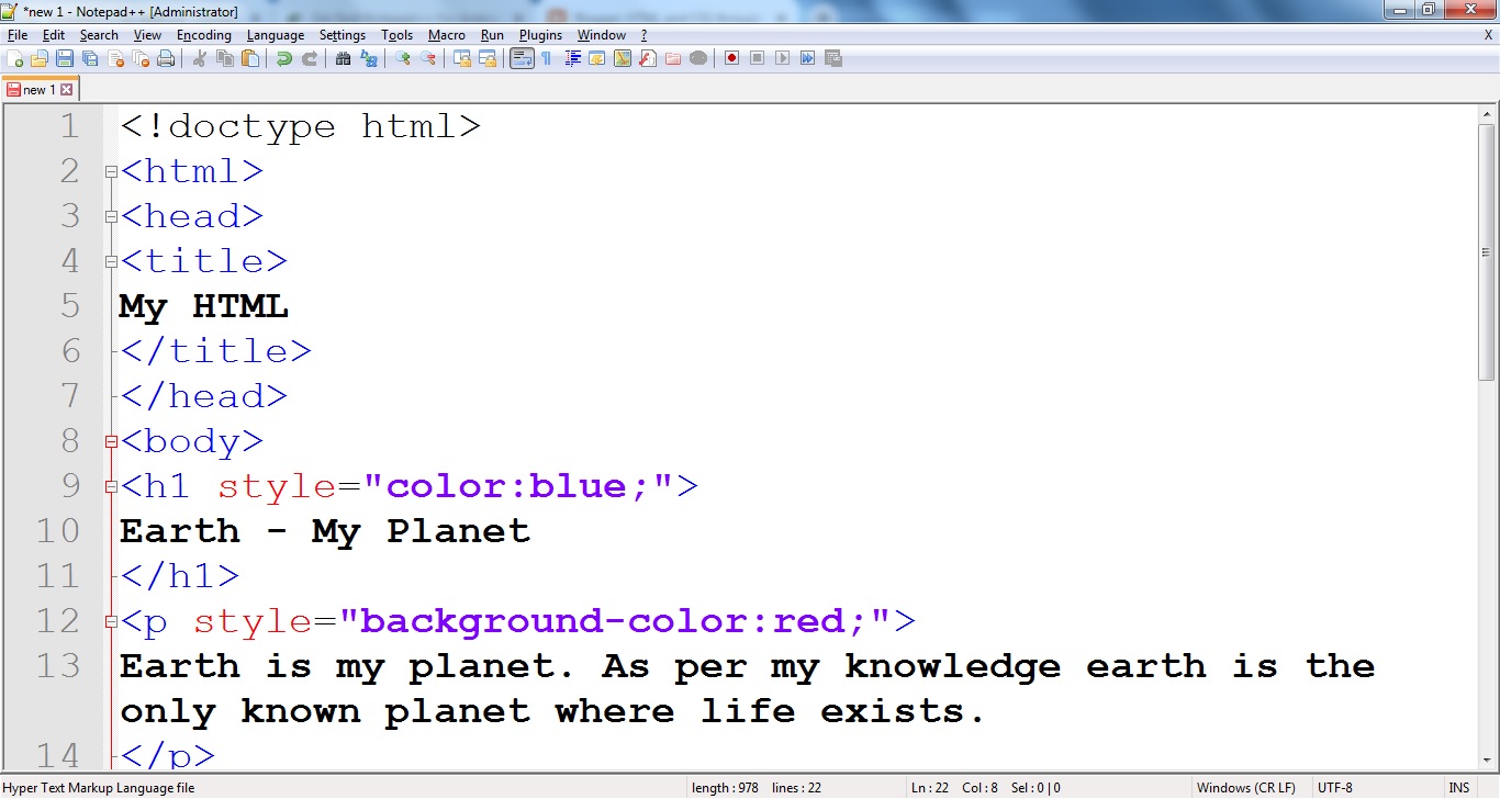 Html And Css Through English: Html Editors - Notepad++ And Anwriter