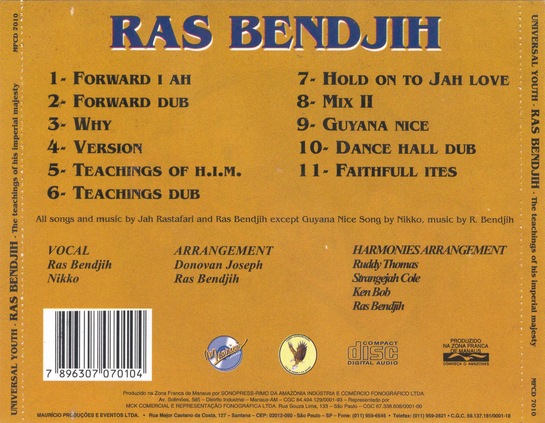 Compartilhando Reggae: Ras Bendjih - The Teachings Of His Imperial Majesty