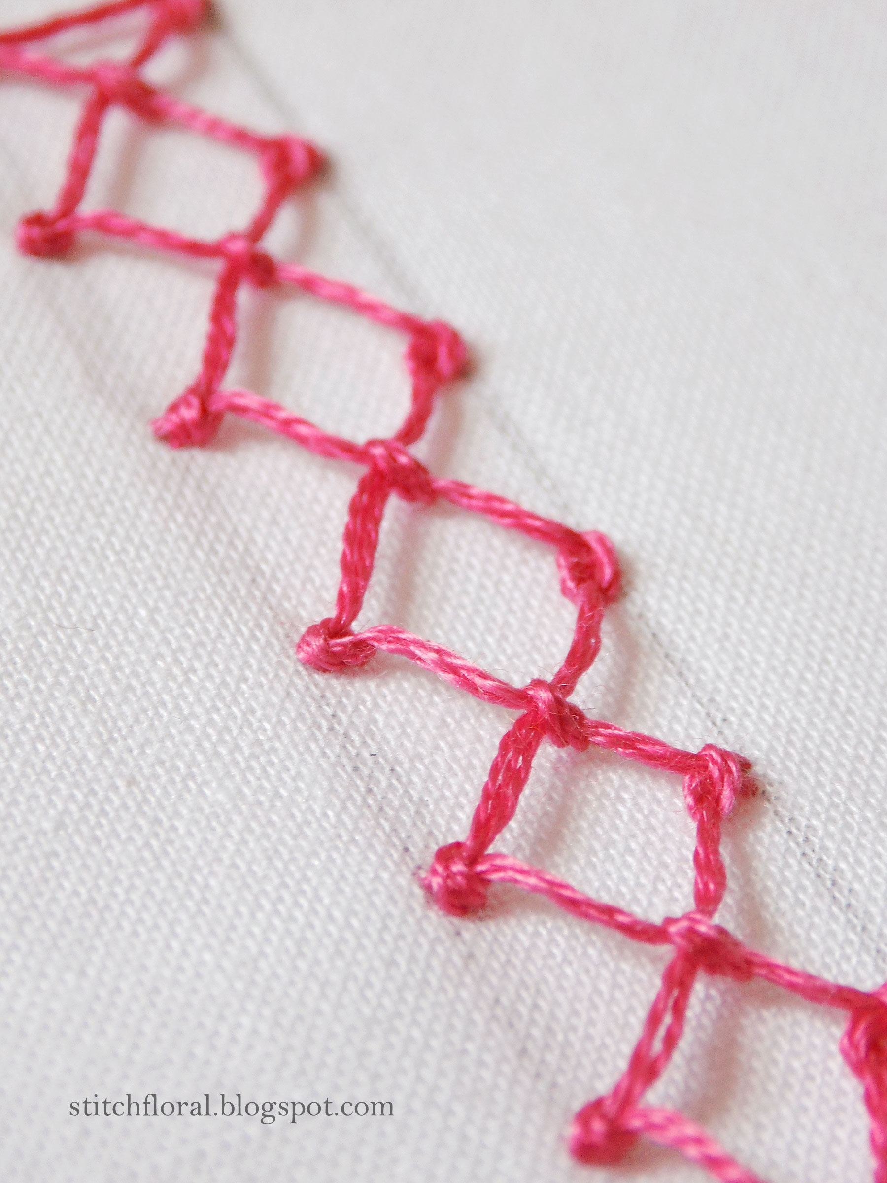 Knotted diamond stitch tutorial - Stitch Floral