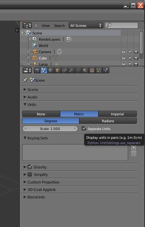 Quicktip: Units and Scaling in Blender 2.6x