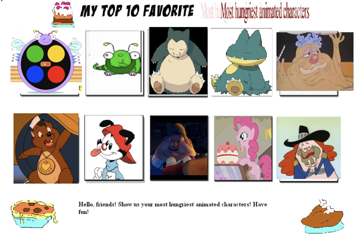 My top 10 favorite most hungriest Characters