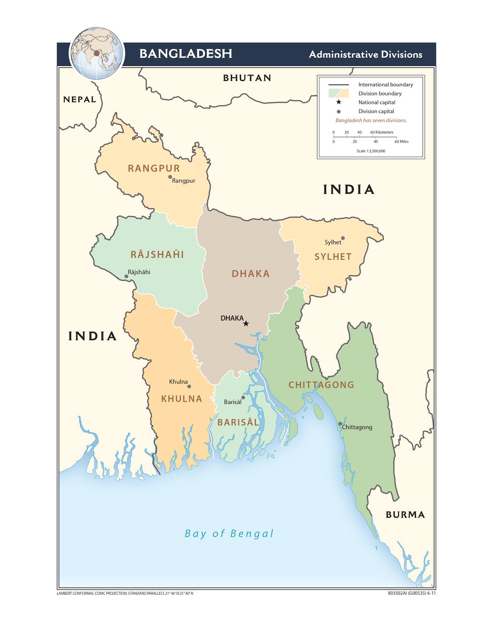 Geography Blog: Map of Bangladesh. Administrative Divisions.