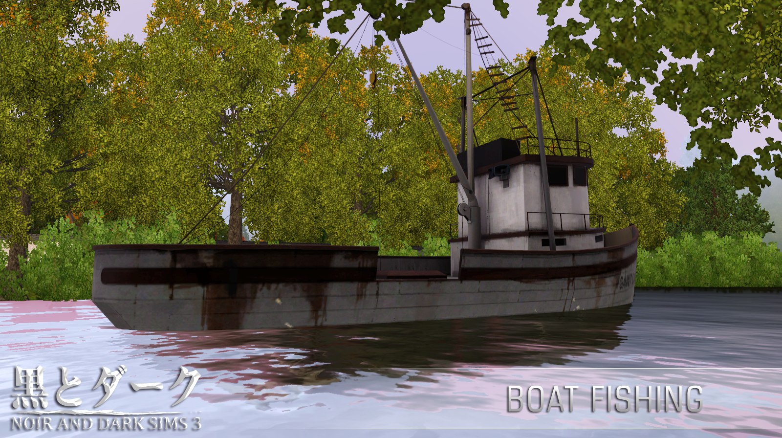TS3 - Boat Fishing ~ Noir and Dark Sims