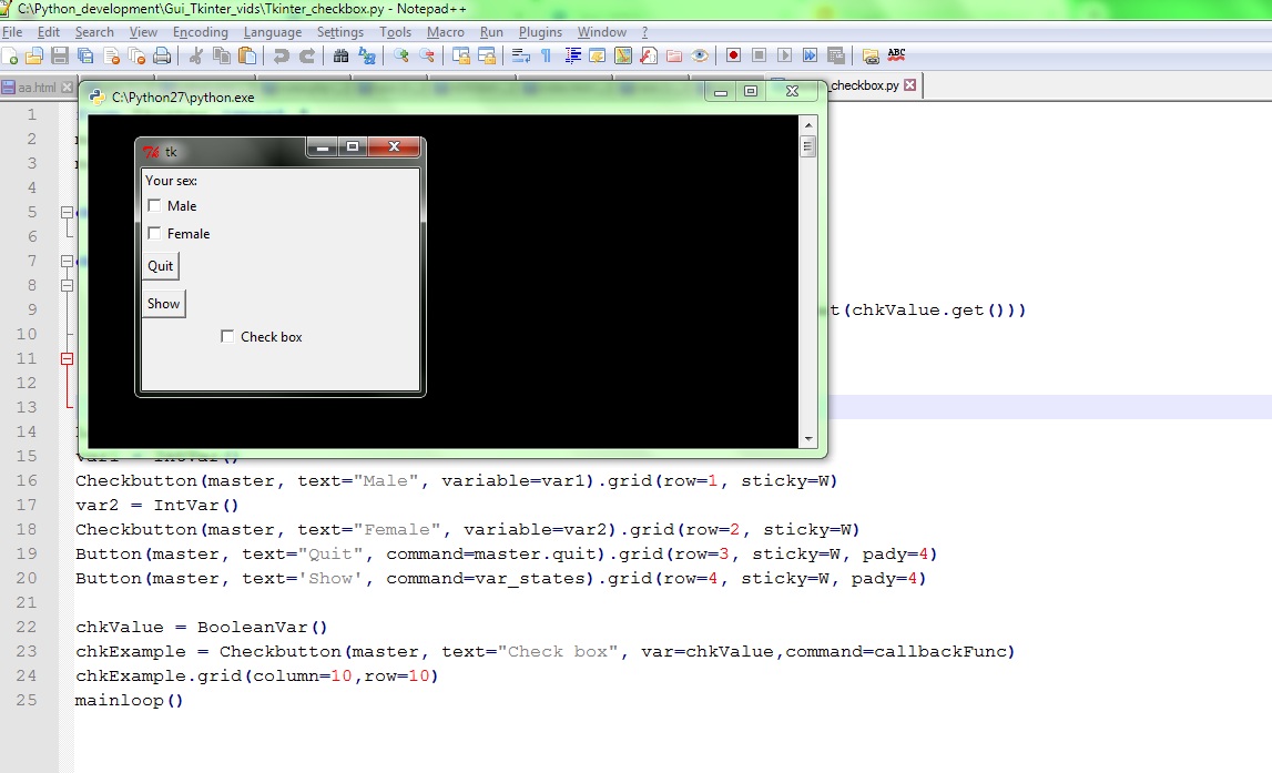 Python Gui Tkinter Checkbutton Tutorial Tutorial101